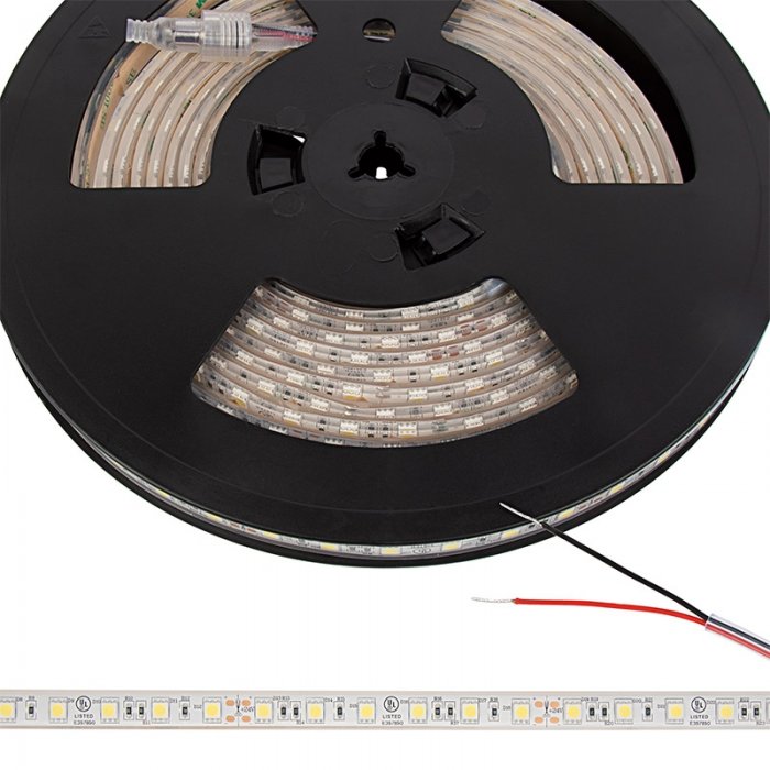 5m White LED Strip Light - Radiant Series LED Tape Light - 24V - IP68 ...