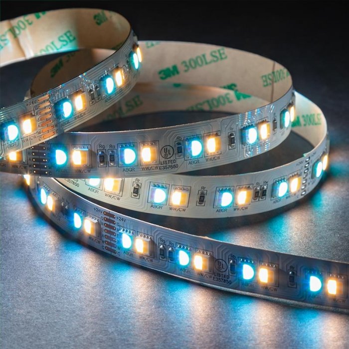 5m RGBA Tunable White LED Strip Light - Color-Changing LED Tape Light ...
