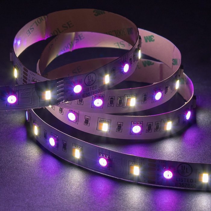 5m RGB+CCT LED Strip Light - Color-Changing LED Tape Light - 24V - IP20 ...
